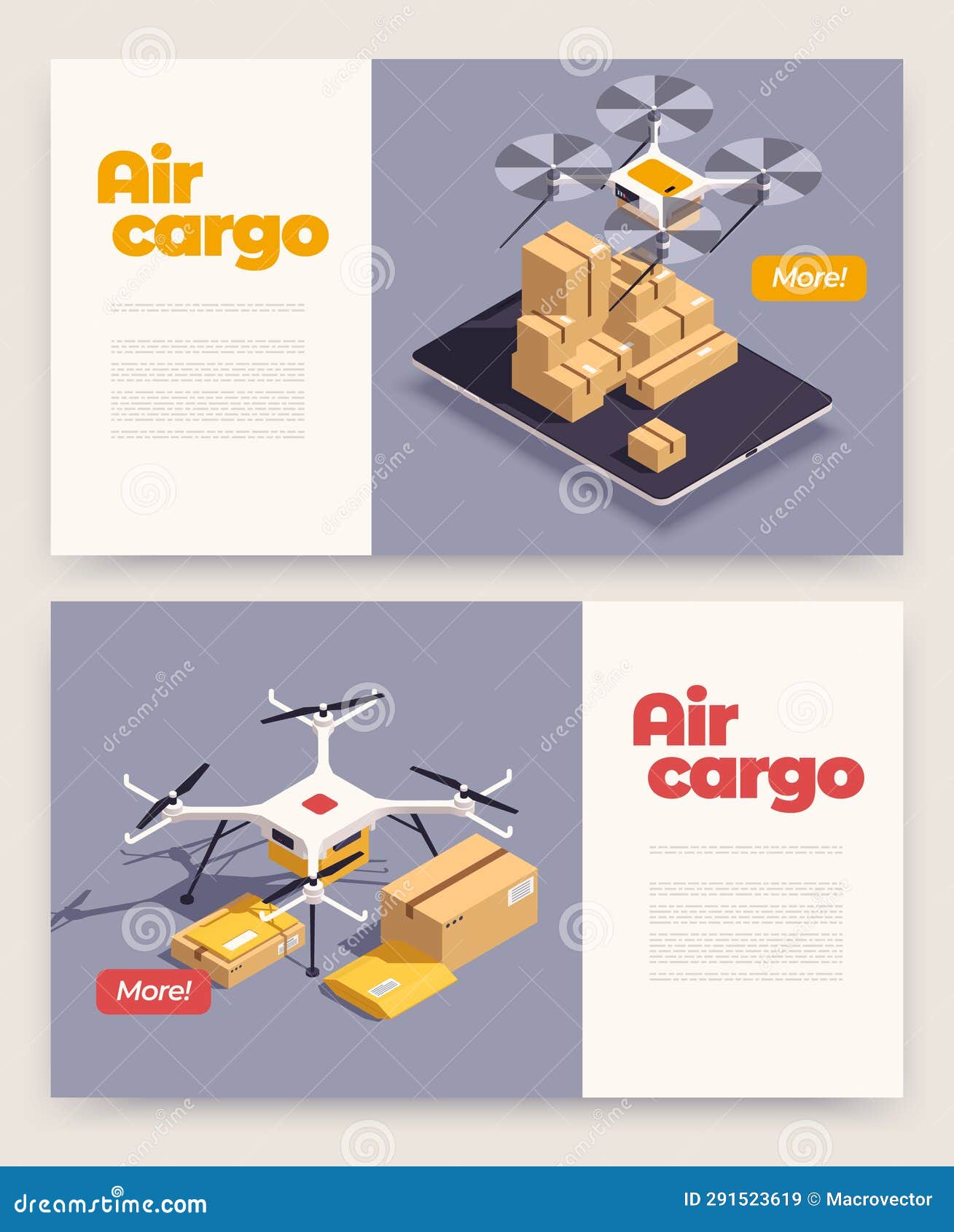 Air Cargo Banner Set stock vector. Illustration of delivery - 291523619