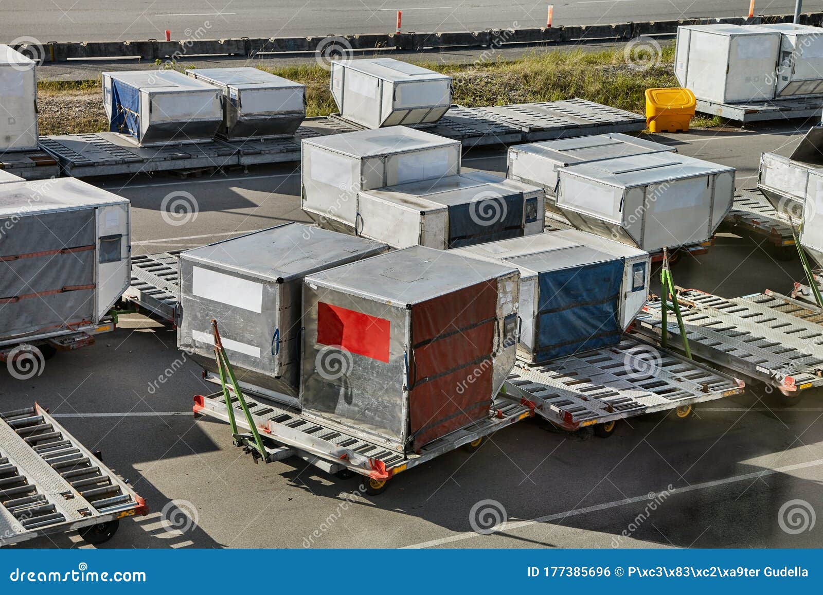 Air Cargo Containers stock photo. Image of asphalt, apron - 177385696