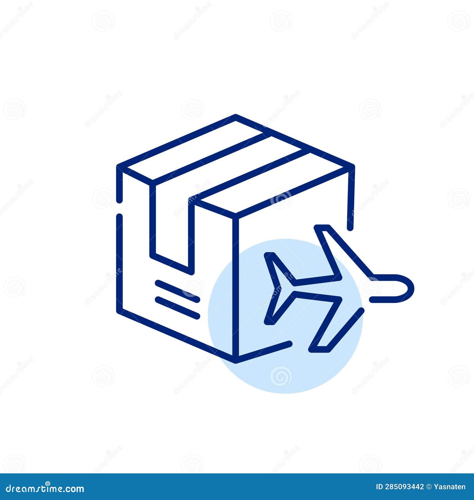 Air Cargo Delivery. Parcel Box and Plane Symbol. Pixel Perfect Icon ...