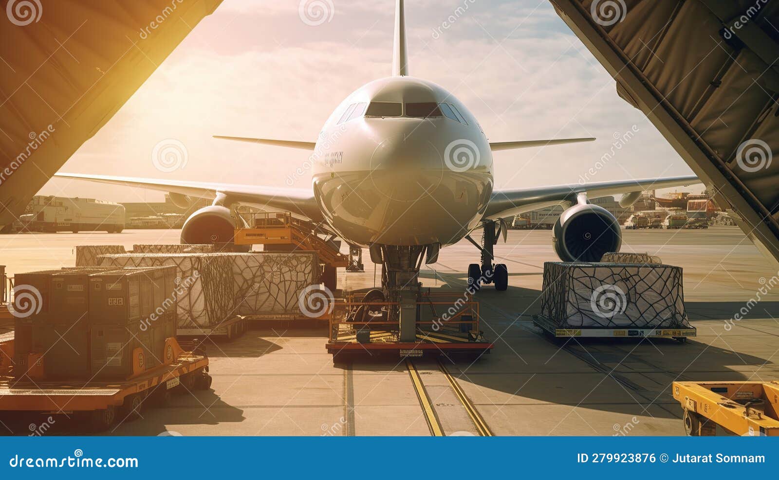 Air Cargo Plane, Commercial, Cargo with Ai Generated Stock Illustration ...