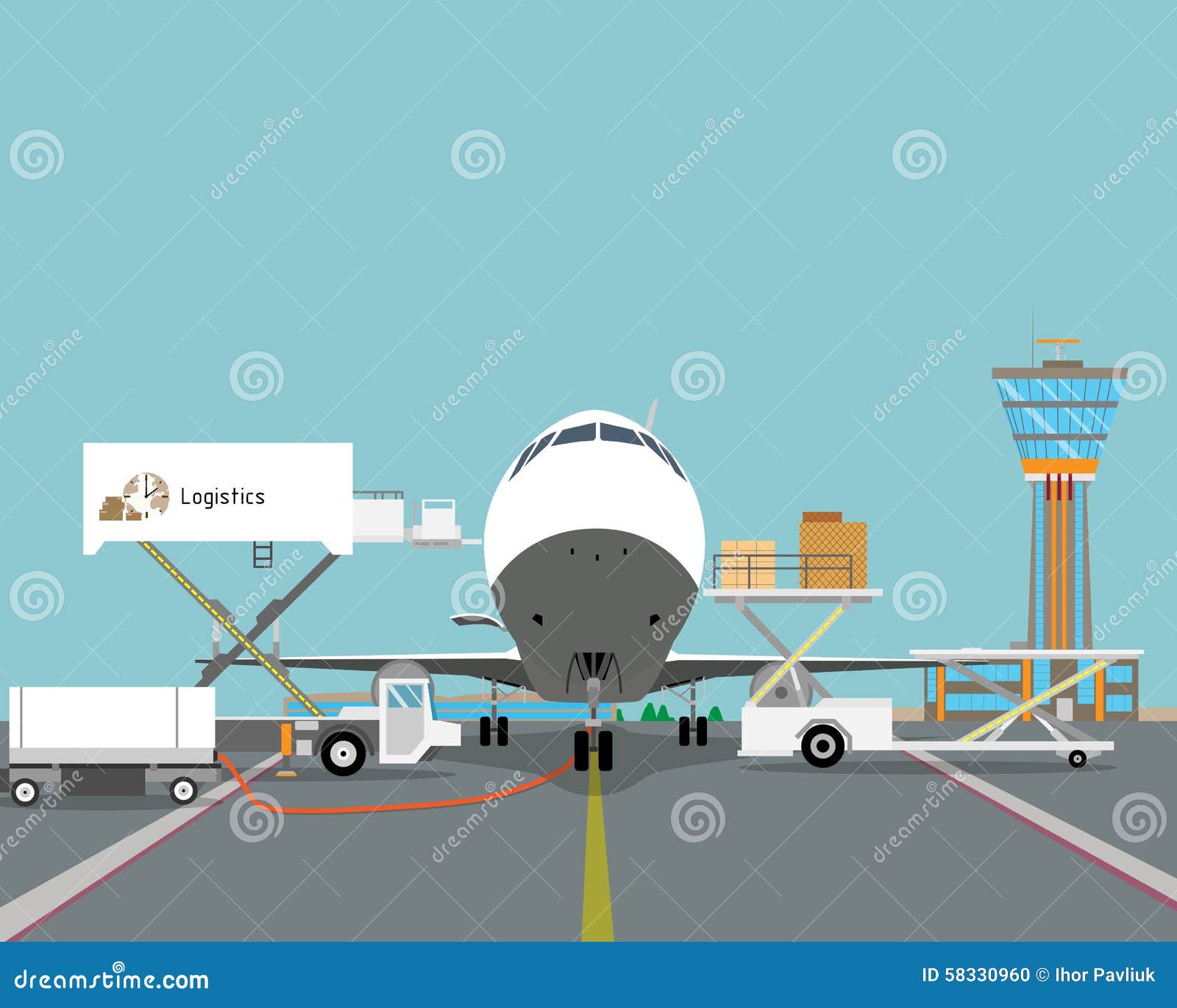 Air cargo transportation stock vector. Illustration of aircraft - 58330960