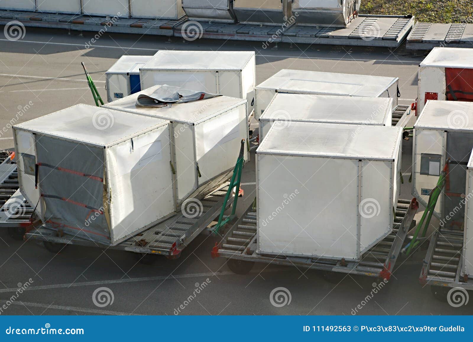 Air Cargo Containers stock image. Image of morning, equipment - 111492563