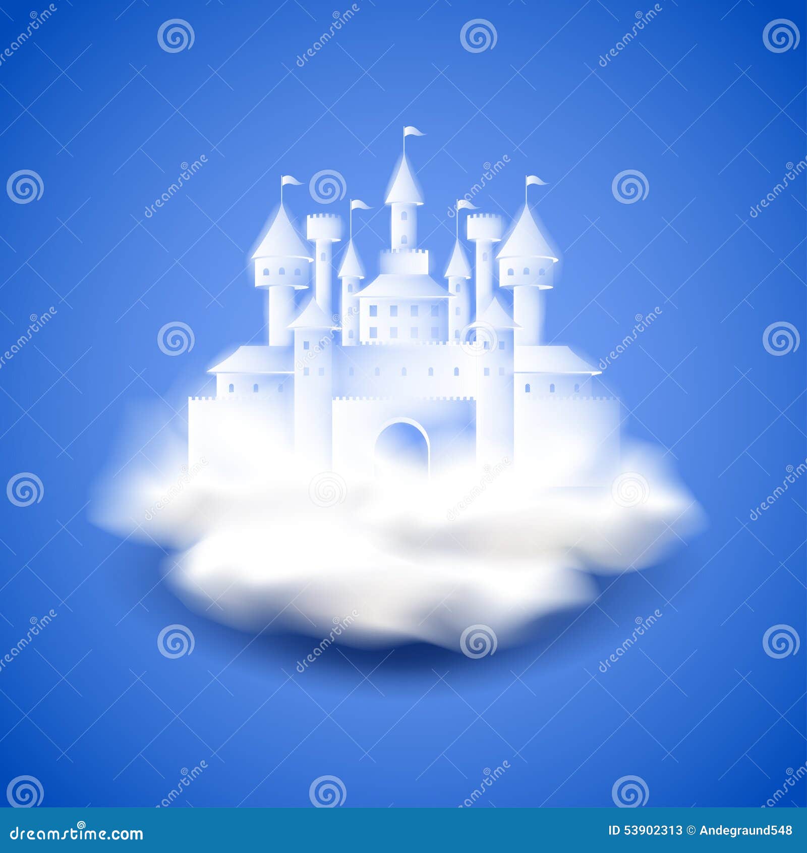 Air Castle on Blue Vector Background Stock Vector - Illustration of ...