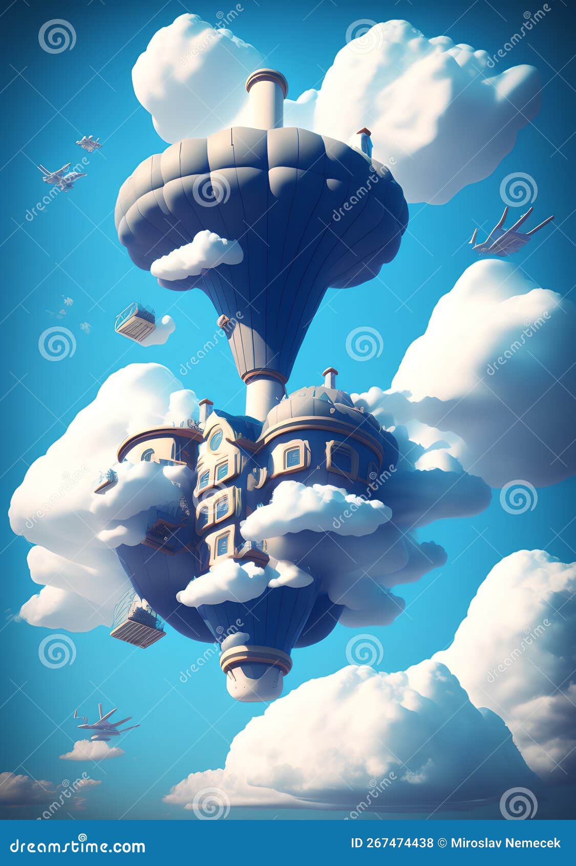 Air Castle, Generative AI Illustration Stock Illustration ...