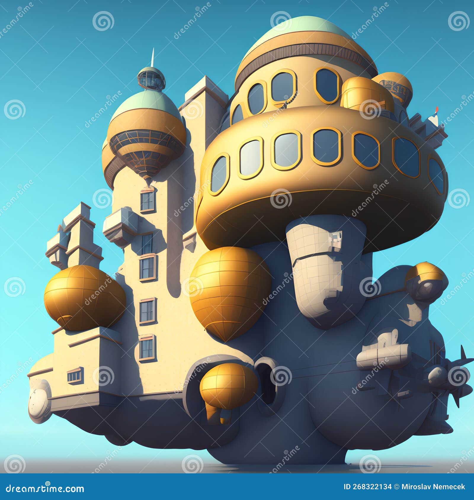 Air Castle, Generative AI Illustration Stock Illustration ...