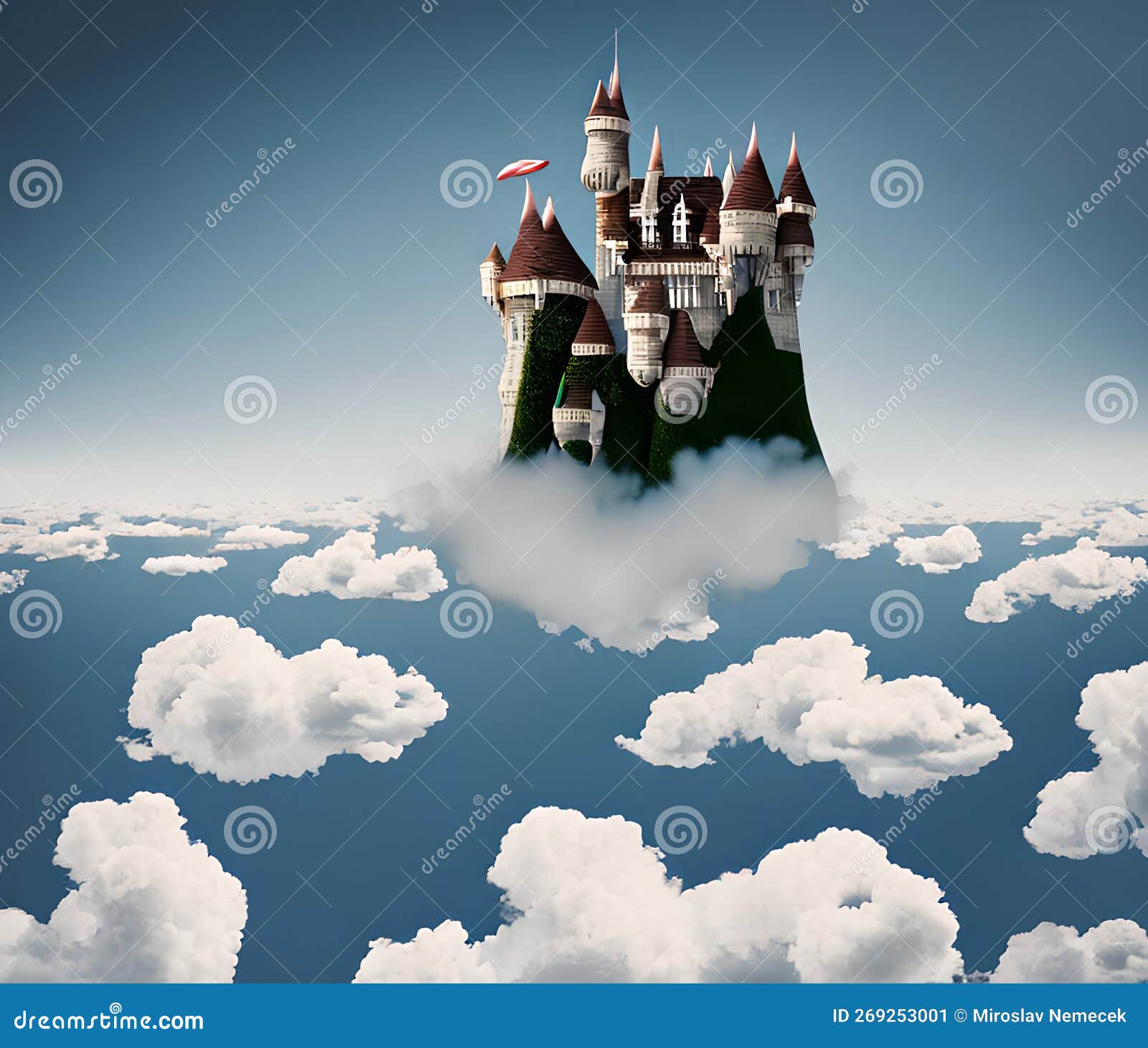Air Castle, Generative AI Illustration Stock Illustration ...