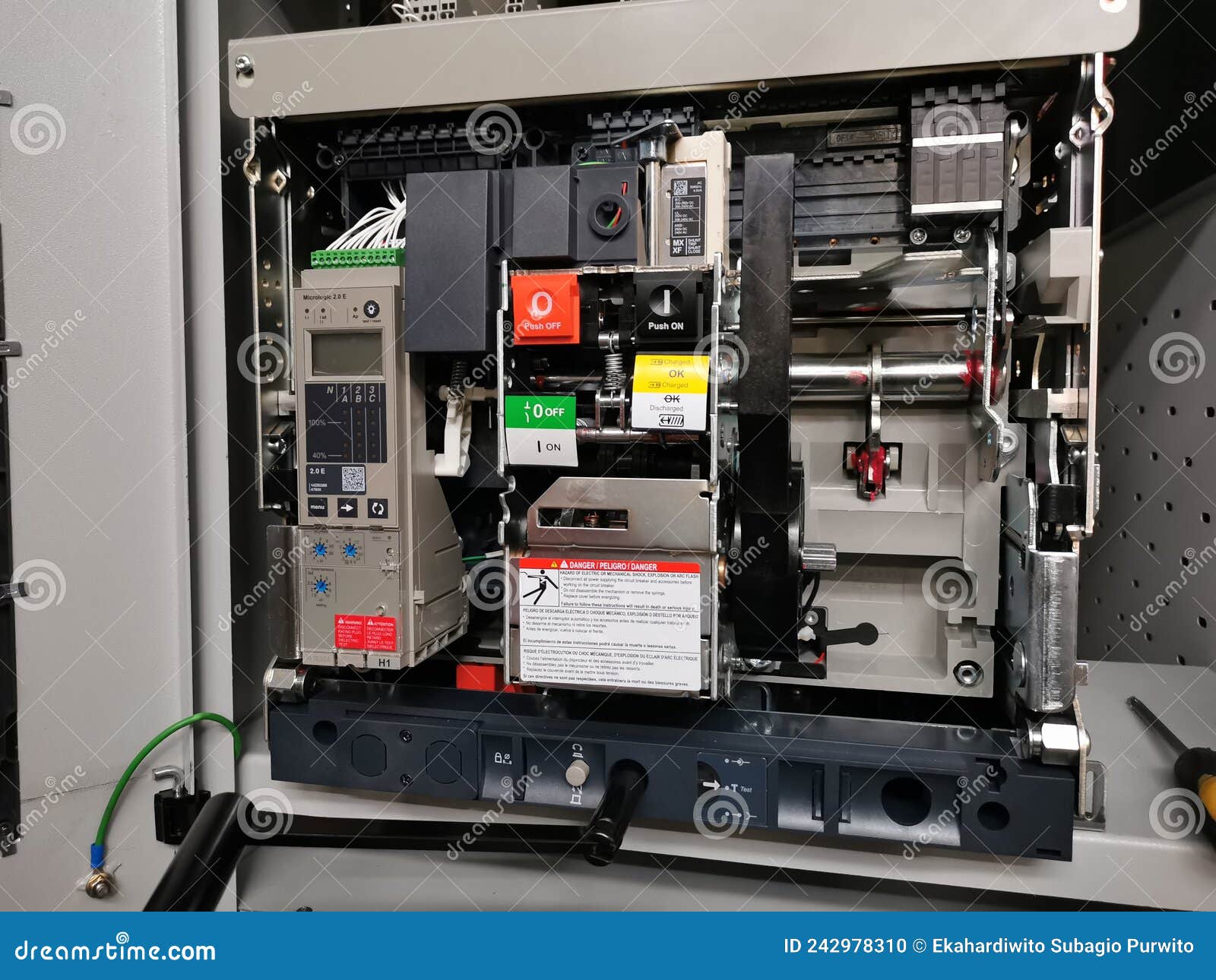 Circuit Breaker In Switch Box. Control Voltage Switchboard ...