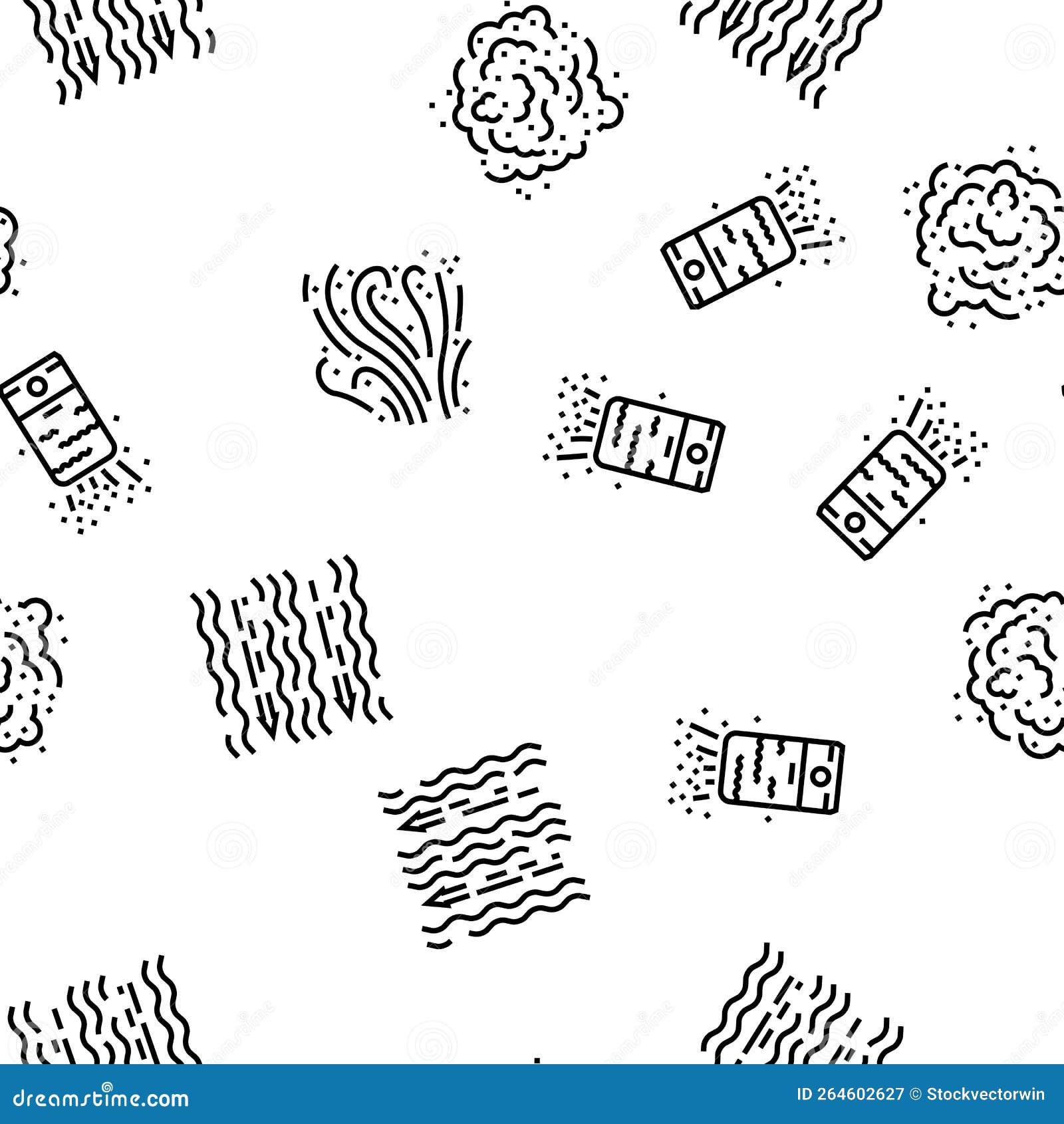 Air Clean Fresh Wind Flow Filter Vector Seamless Pattern Stock Vector ...
