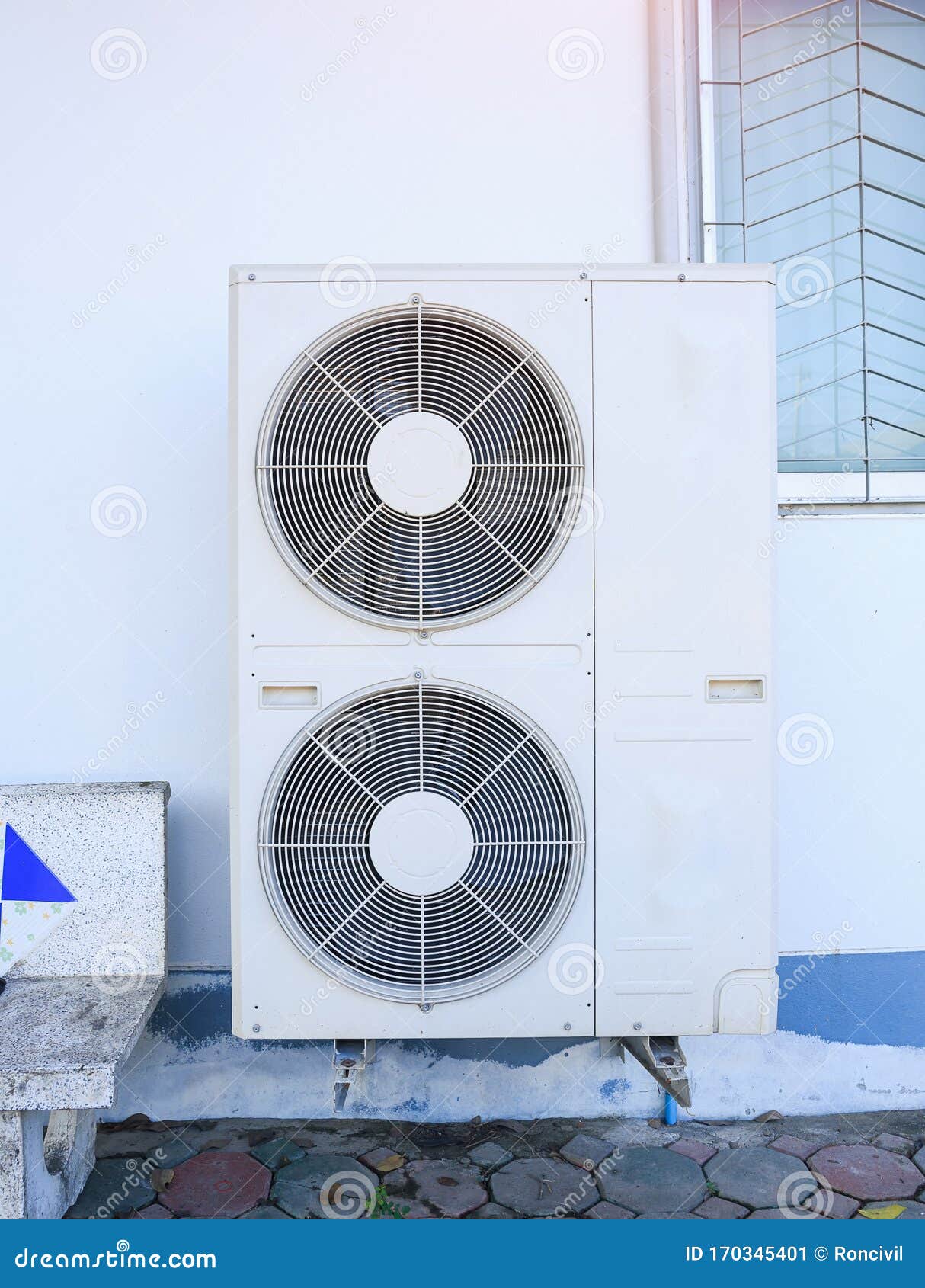 Air Compressor Outside Building Stock Image - Image of climate, outside ...