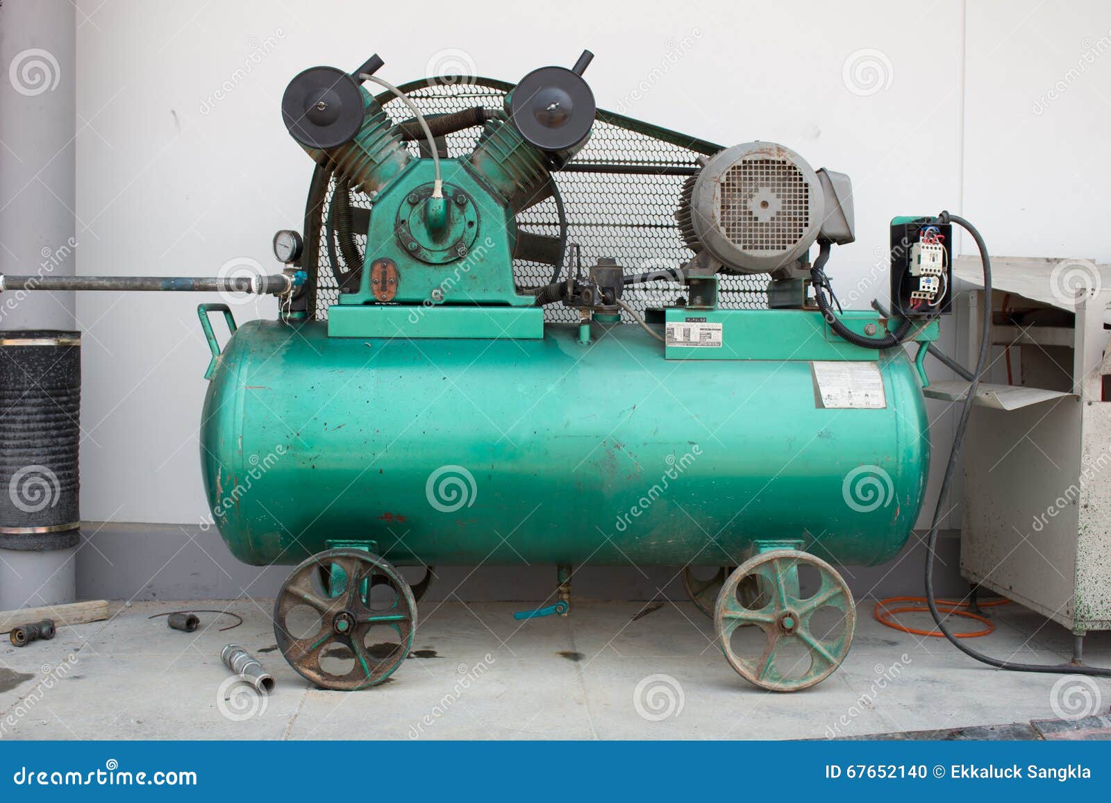 Air Compressor and Air Receiver Stock Photo - Image of industrial ...