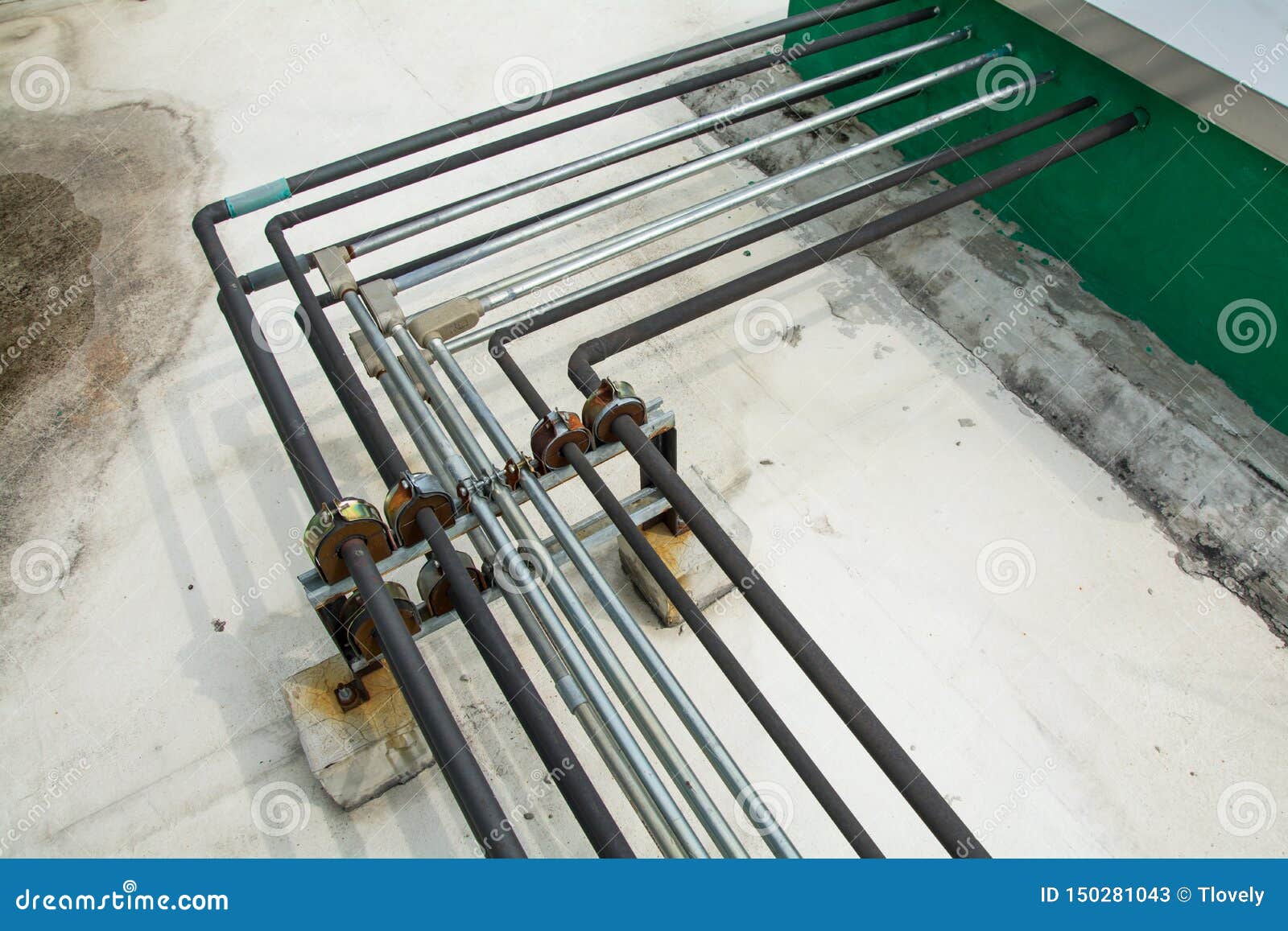 Air Compressor on the Building Stock Image - Image of duty, machine ...