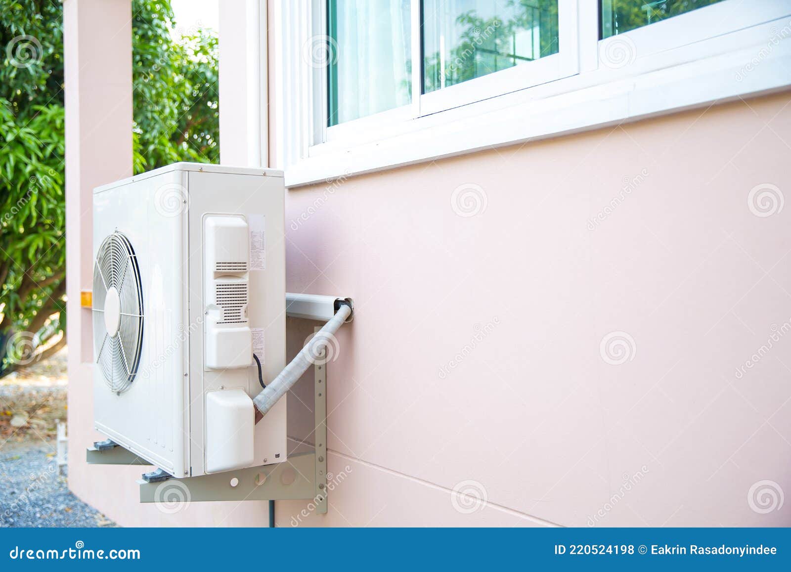 Close-up External Split Wall Type of Outdoor Home Air Conditioner Unit ...