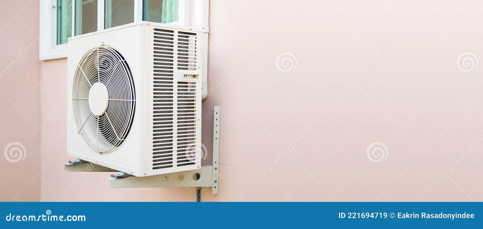 Close-up External Split Wall Type of Outdoor Home Air Conditioner Unit ...