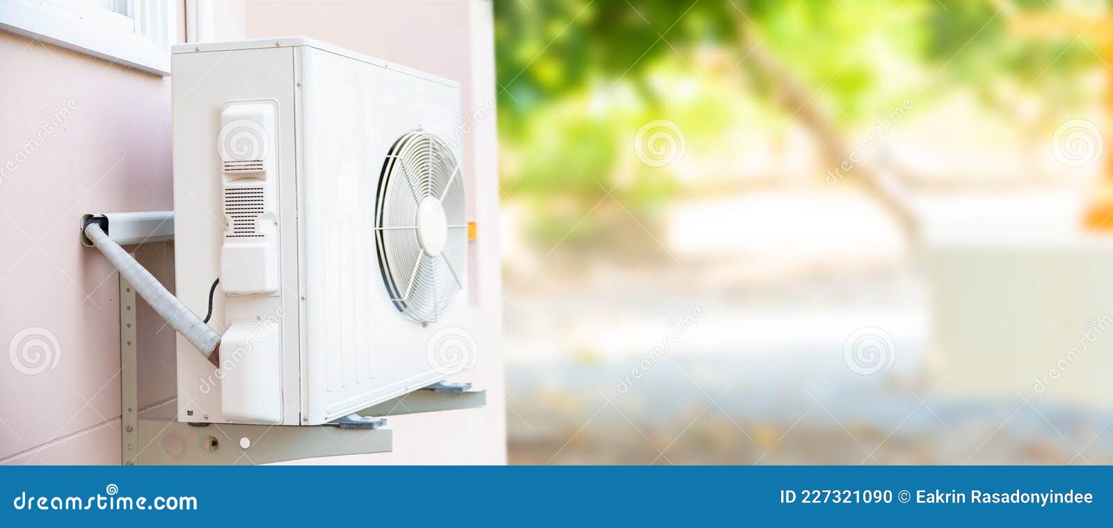 Close-up External Split Wall Type of Outdoor Home Air Conditioner Unit ...