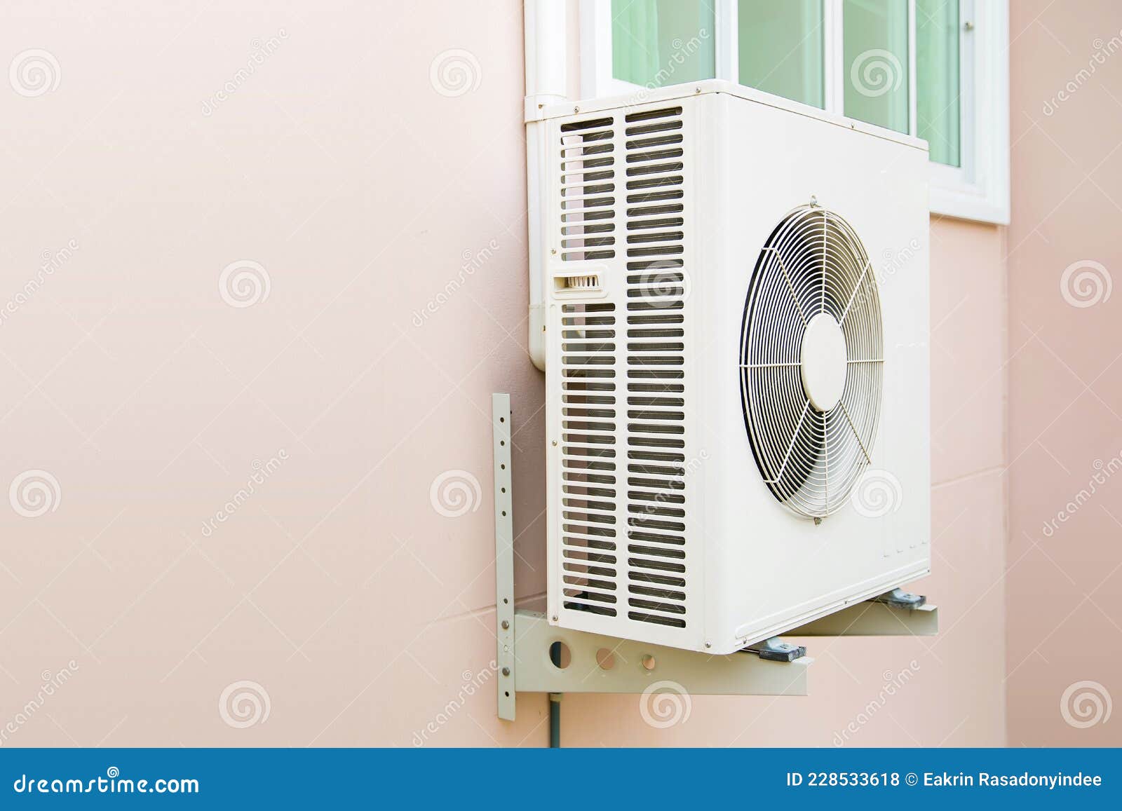 Close-up External Split Wall Type of Outdoor Home Air Conditioner Unit ...