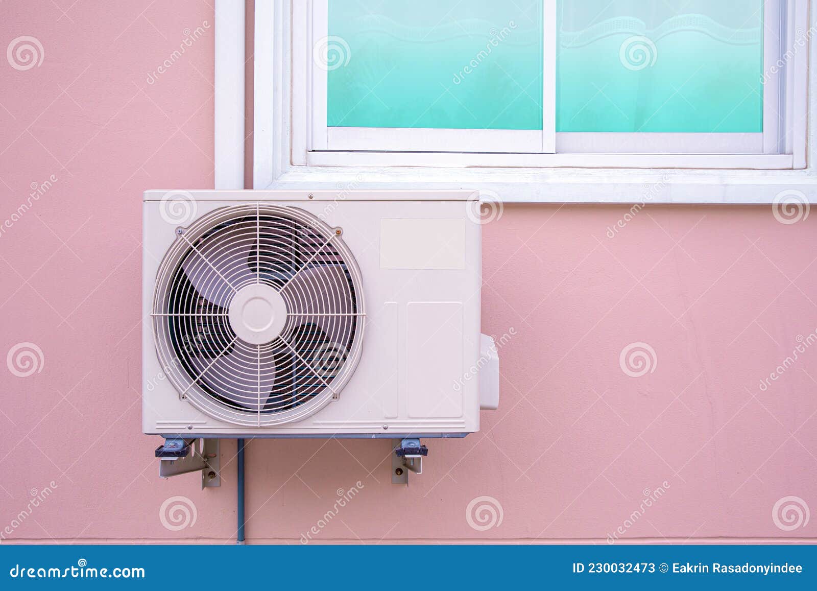 Close-up External Split Wall Type of Outdoor Home Air Conditioner Unit ...