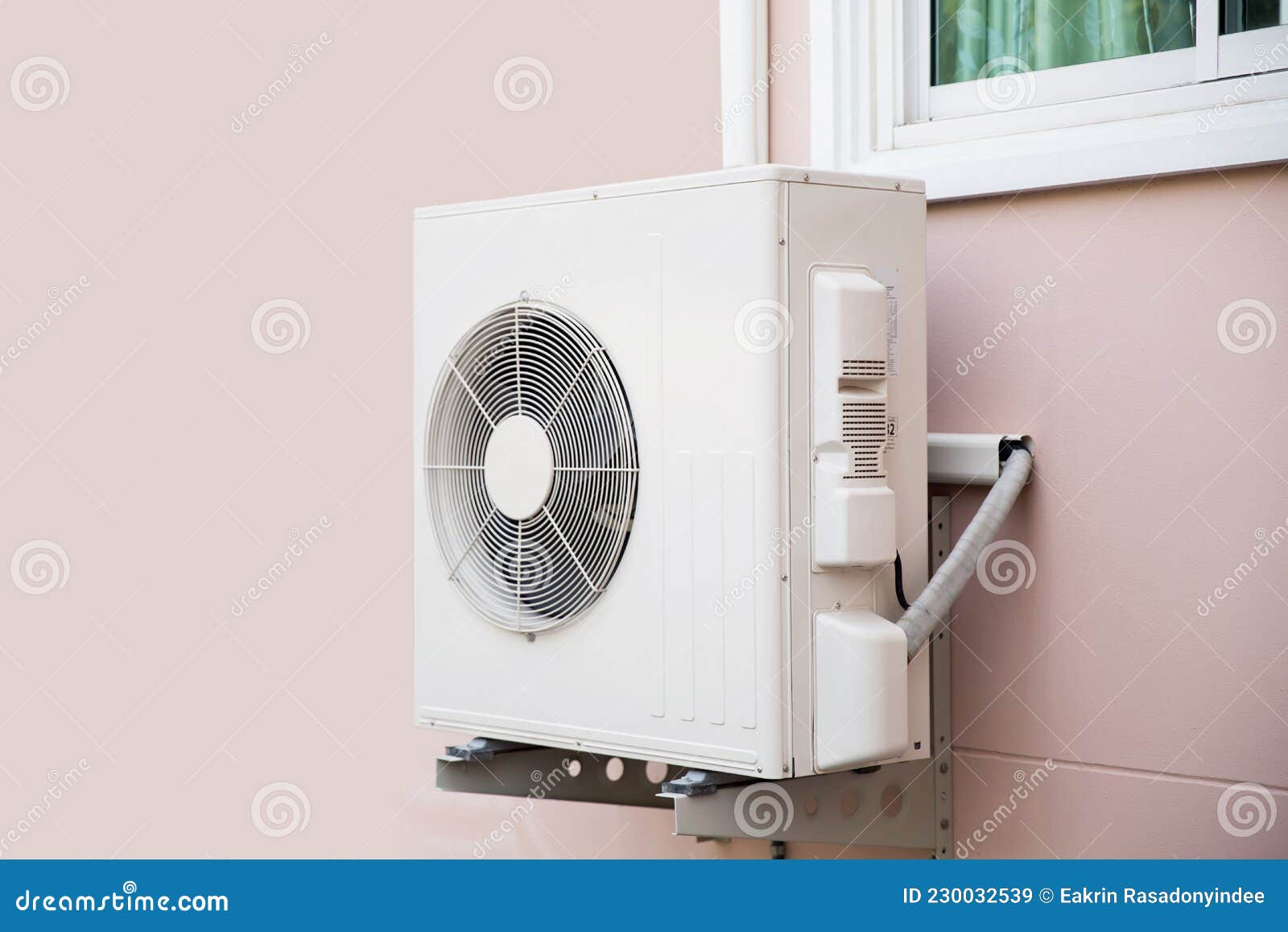 Close-up External Split Wall Type of Outdoor Home Air Conditioner Unit ...