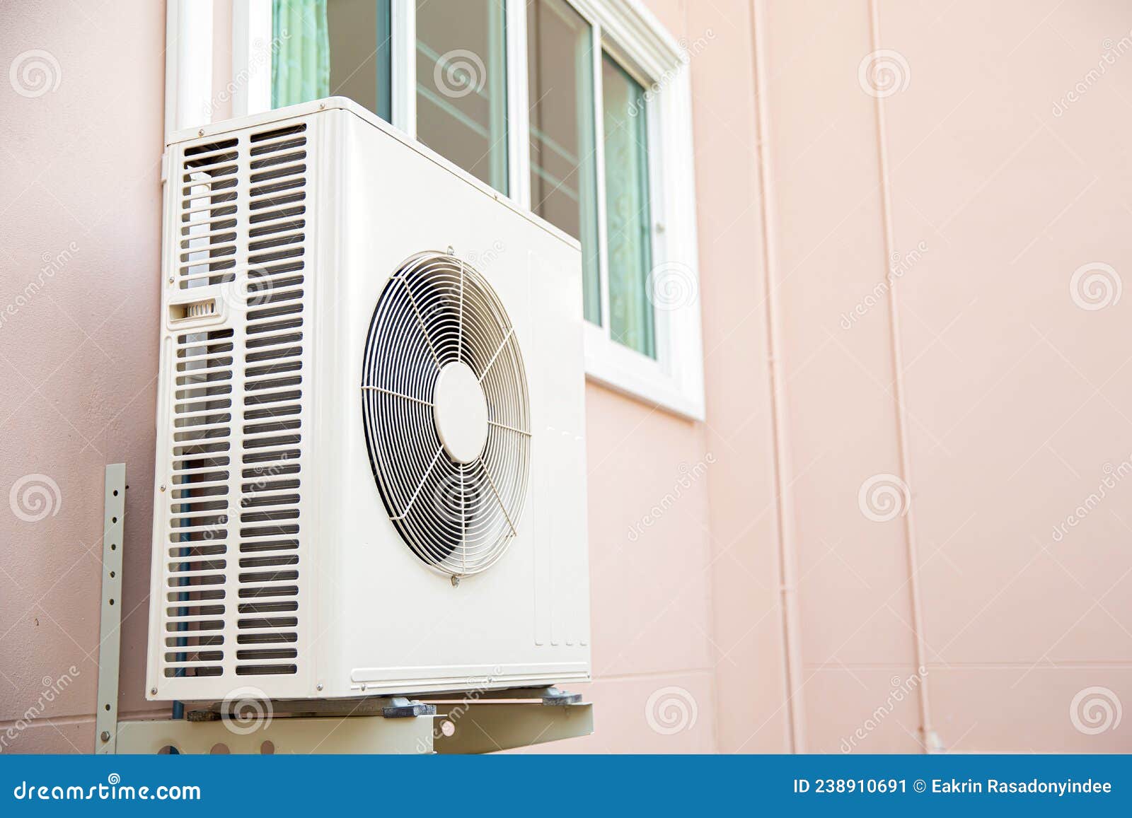 Close-up External Split Wall Type of Outdoor Home Air Conditioner Unit ...