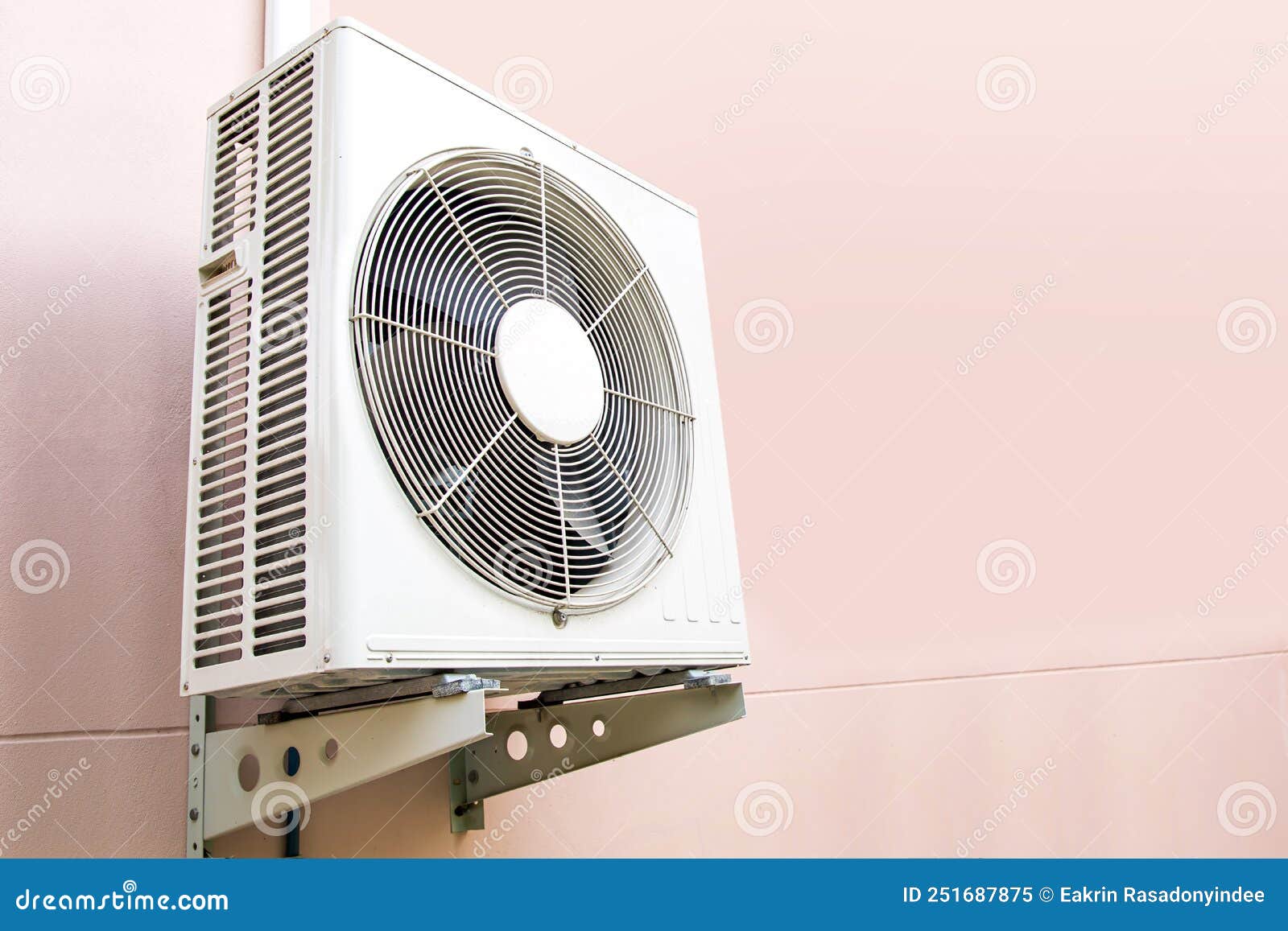 Air Compressor, Close-up Three External Split Wall Type of Outdoor Home ...