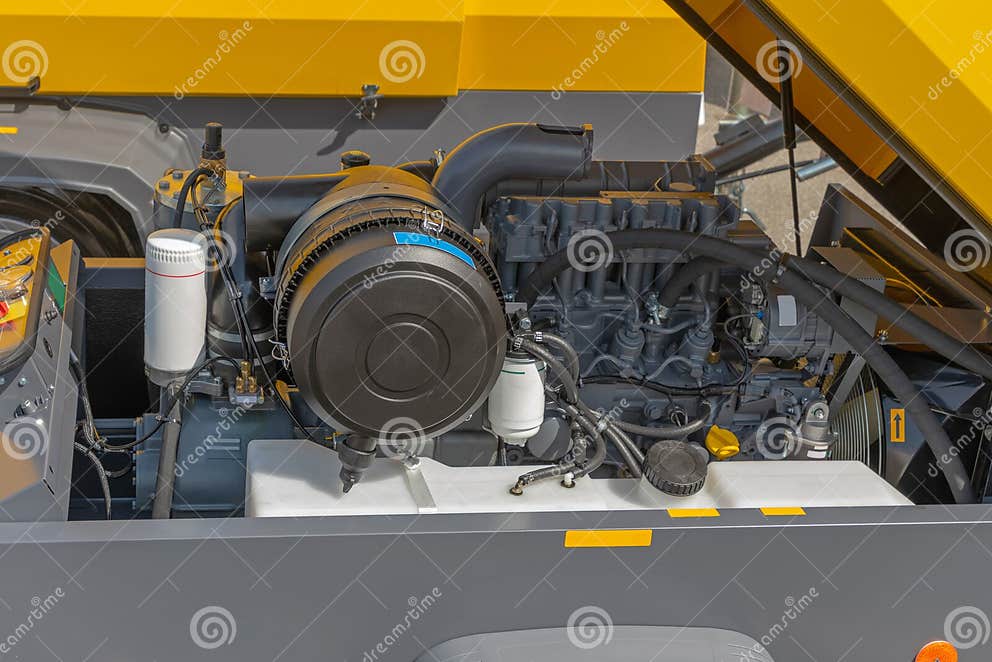 Air Compressor Engine stock image. Image of site, construction - 202298409