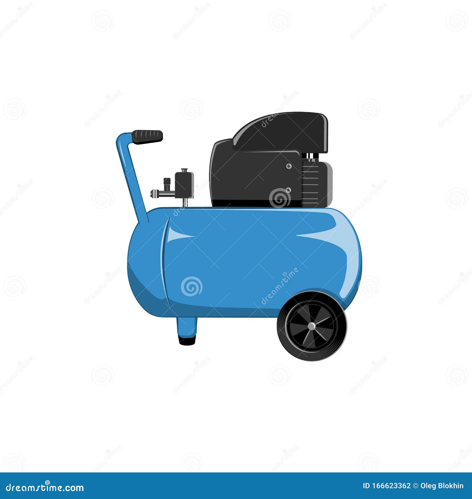 Air Compressor in Flat Style Vector Illustration Stock Illustration ...