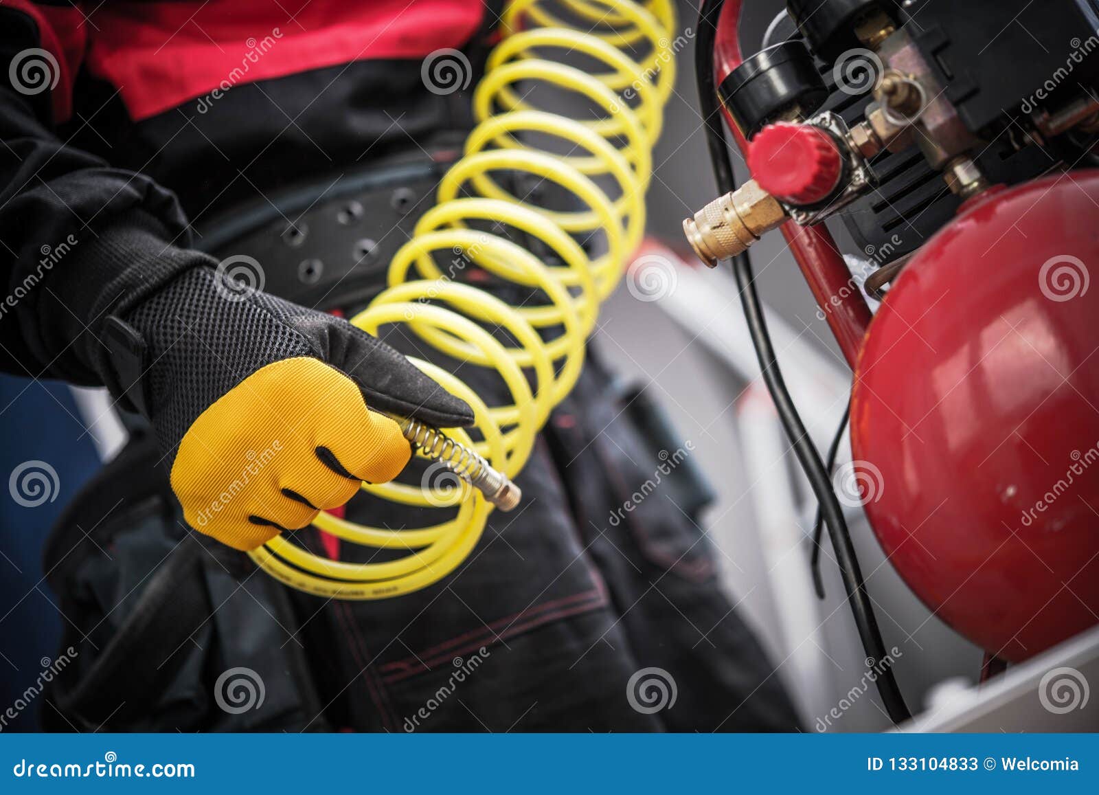 Air Compressor in Hand stock image. Image of compressor - 133104833