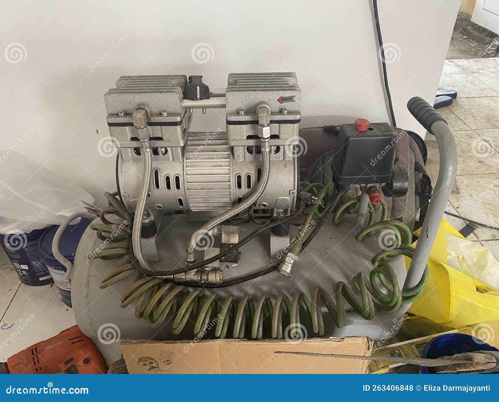 Air compressor editorial stock photo. Image of cylinder - 263406848