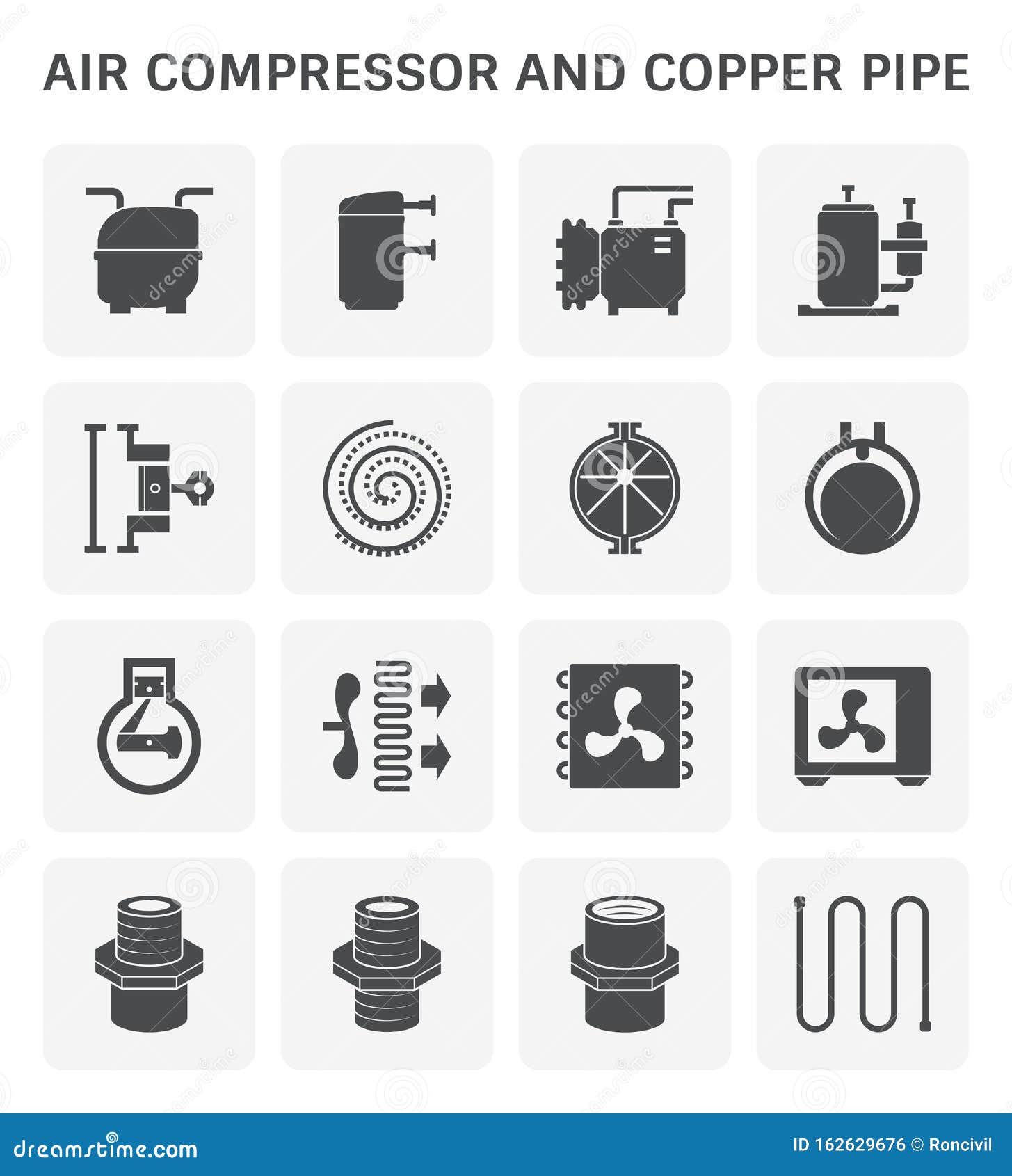 Air compressor icon stock vector. Illustration of icons - 162629676