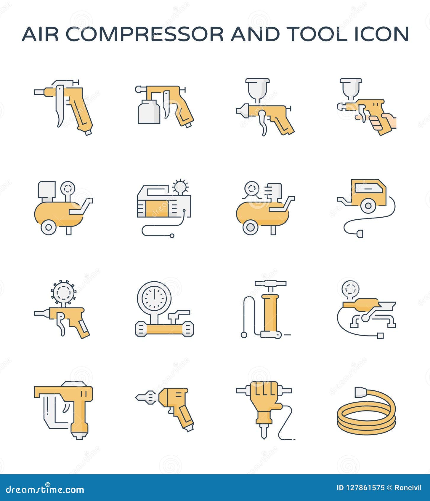Air compressor icon stock vector. Illustration of gauge - 127861575