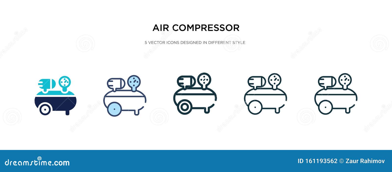 Air Compressor Icon in Different Style Vector Illustration. Two Colored ...
