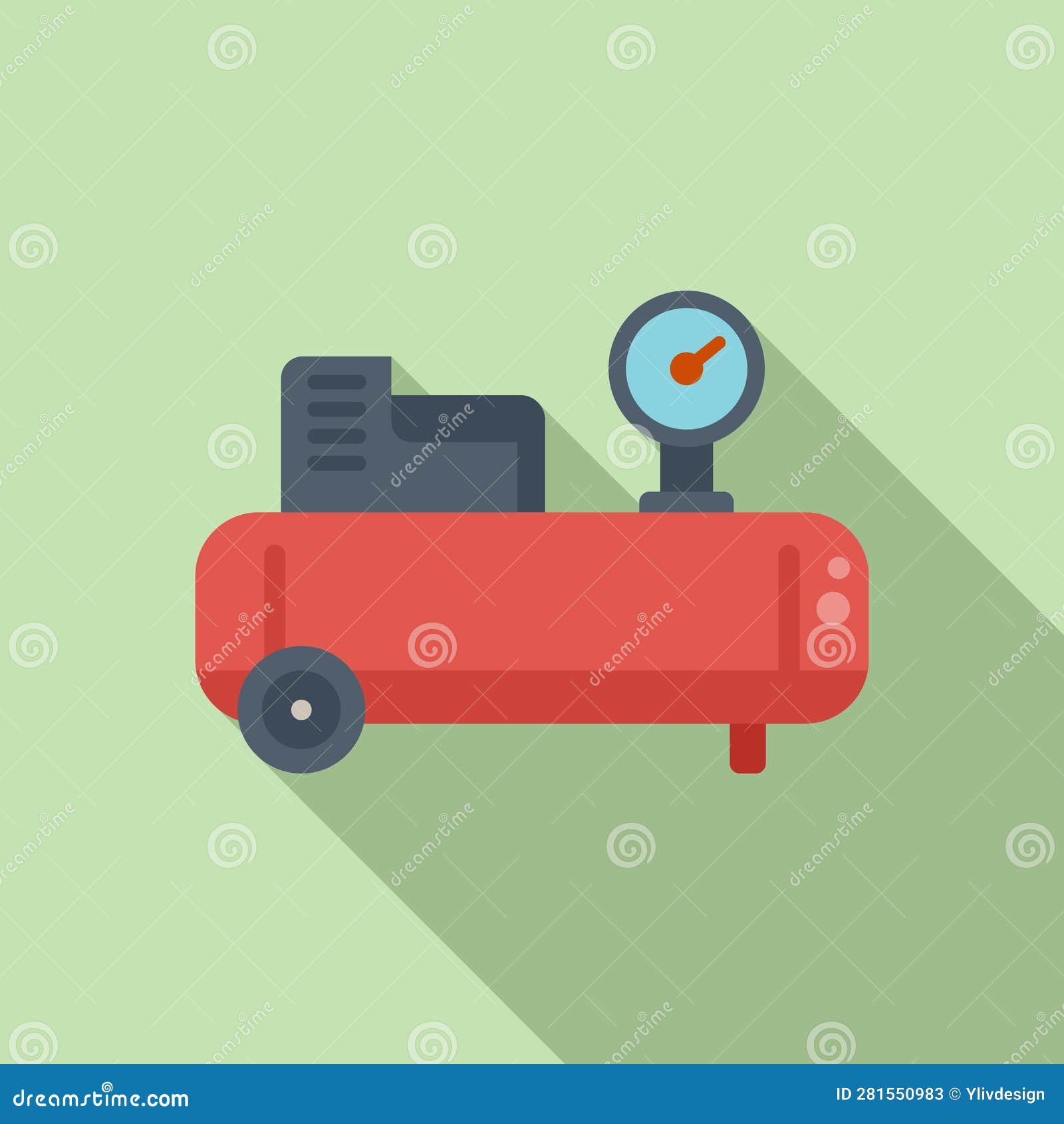 Air Compressor Icon Flat Vector. Machine Pump Stock Vector ...