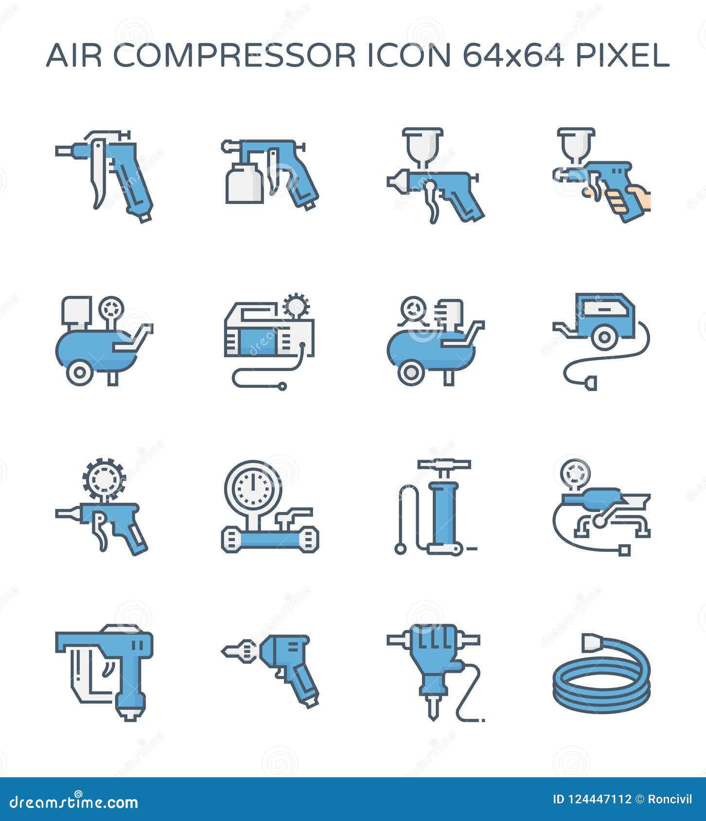 Air compressor icon stock vector. Illustration of machine - 124447112