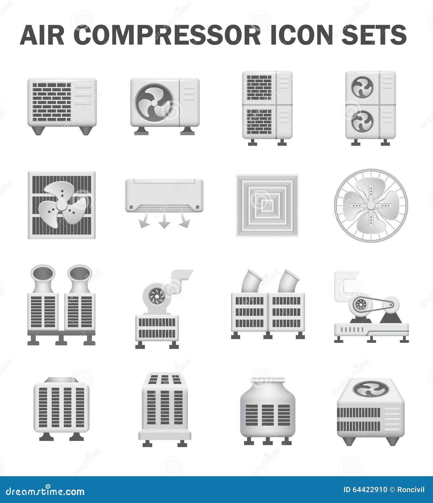 Air compressor machine stock vector. Illustration of drain - 64422910