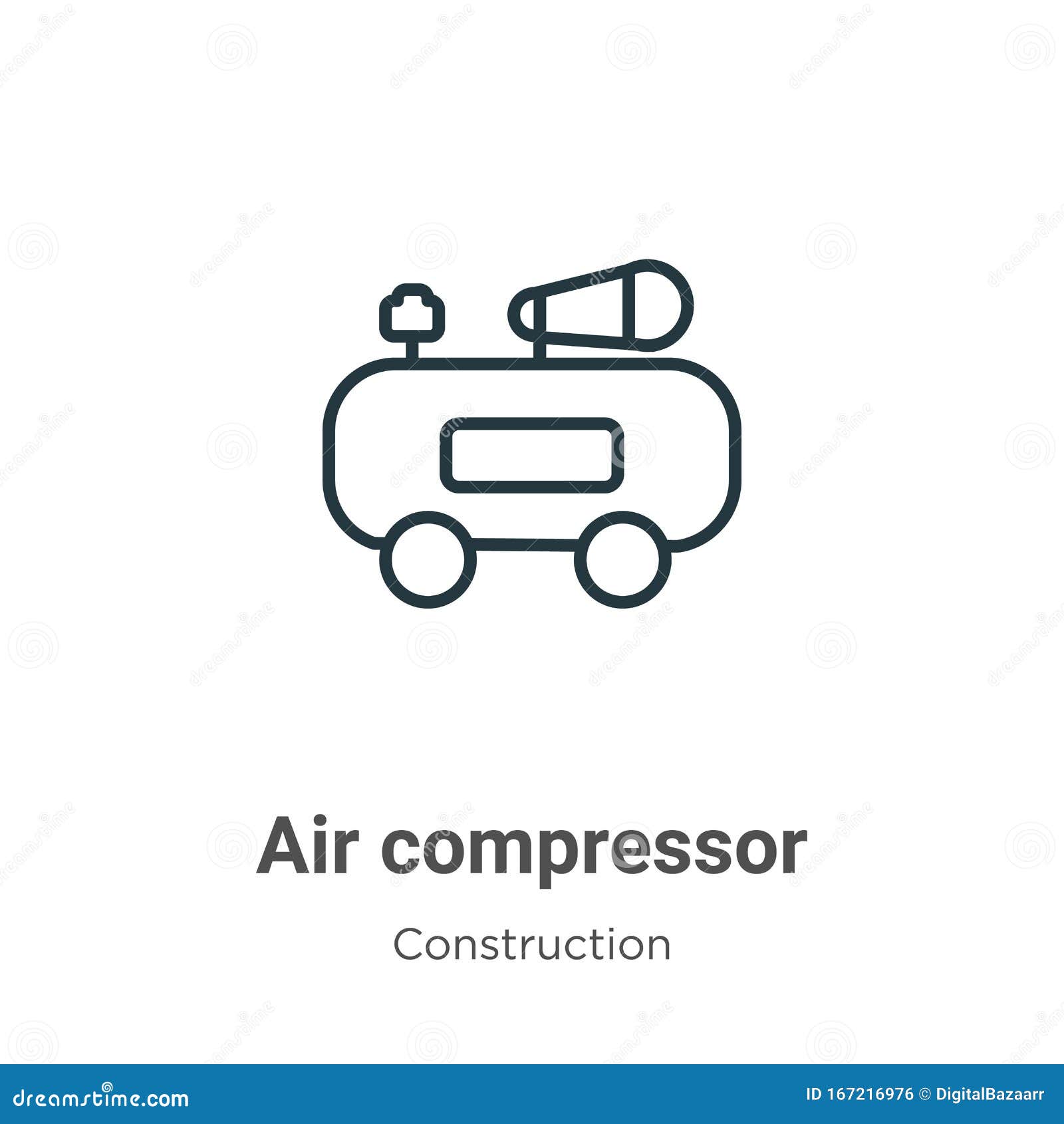 Air Compressor Outline Vector Icon. Thin Line Black Air Compressor Icon ...