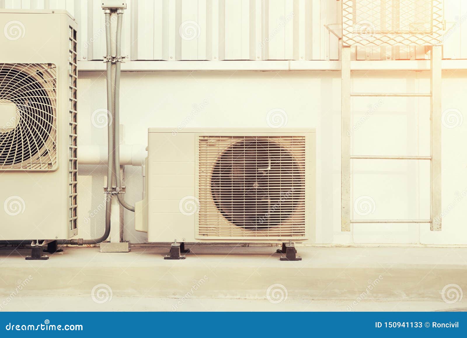Air compressor outside stock image. Image of central - 150941133