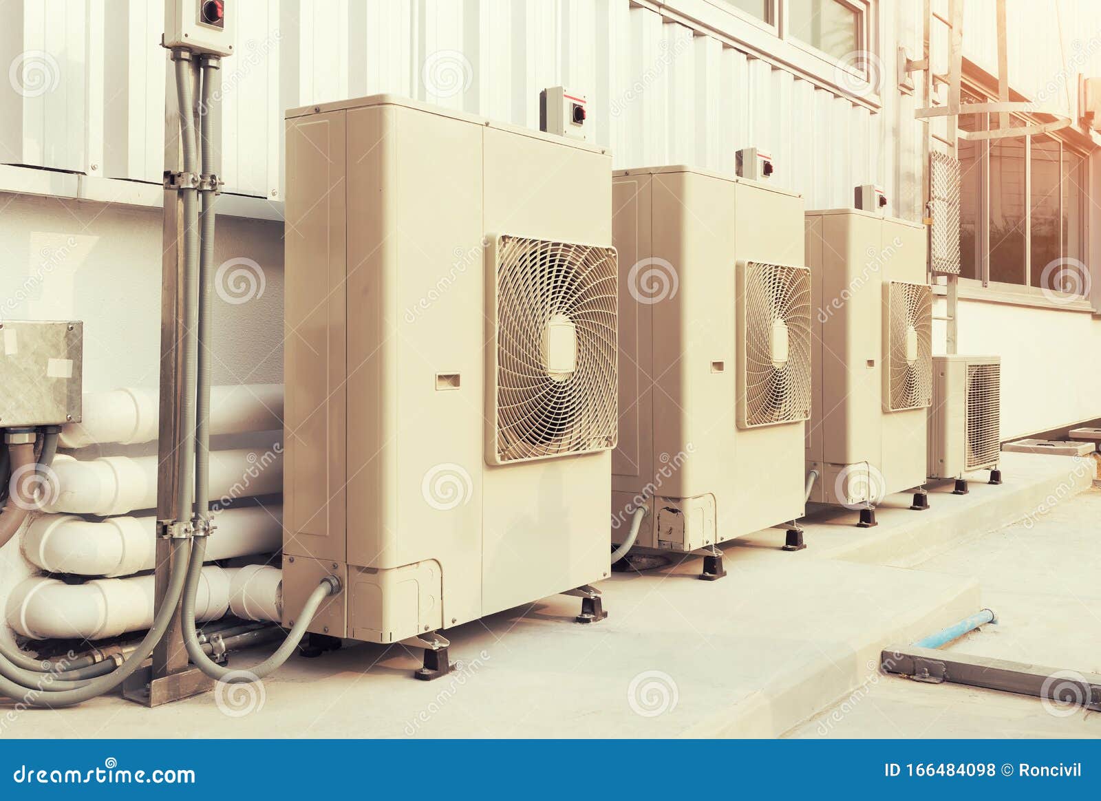 Air compressor outside stock photo. Image of pipe, industrial - 166484098