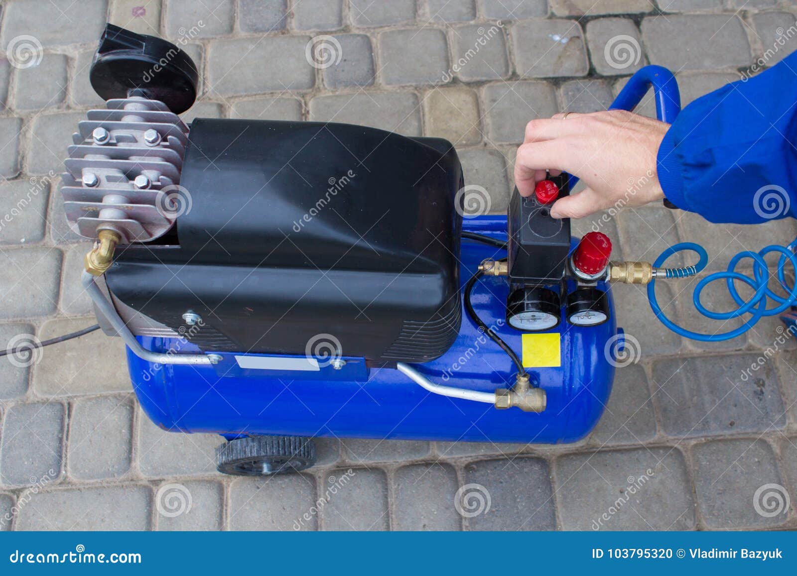 Air compressor to hand stock photo. Image of spare, parts - 103795320