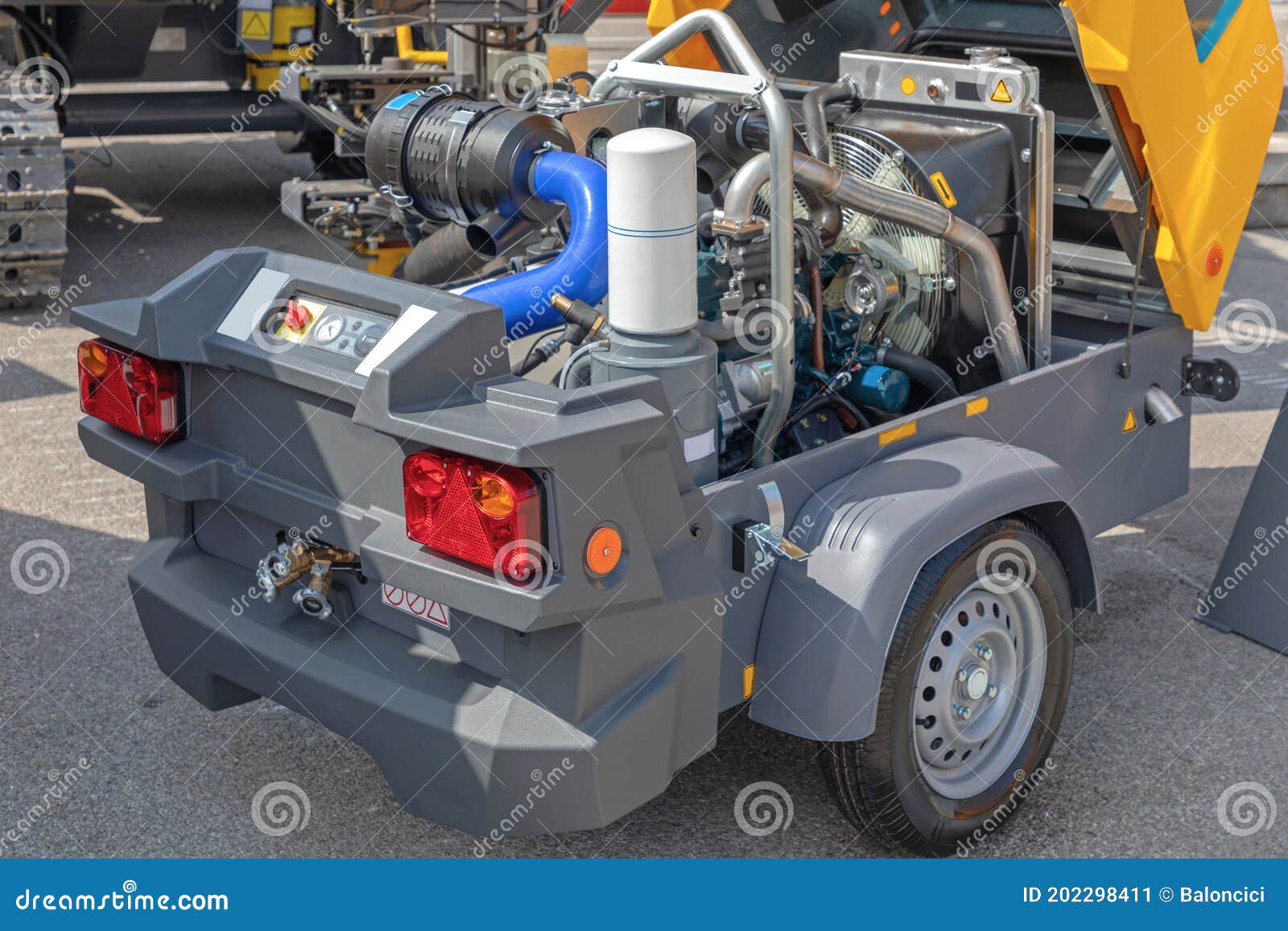 Air Compressor Trailer stock image. Image of equipment - 202298411