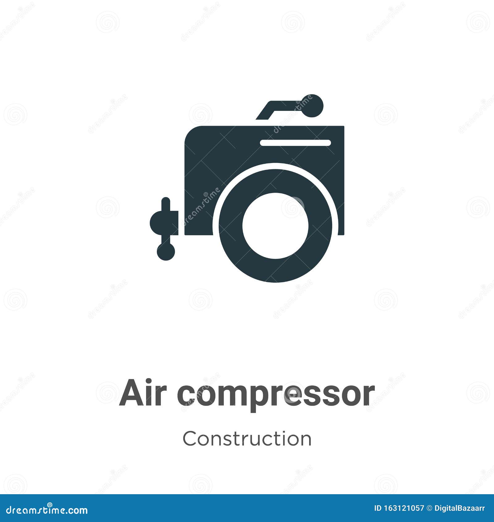 Air Compressor Vector Icon on White Background. Flat Vector Air ... Air Compressor Vector Icon on White Background. Flat Vector Air ...