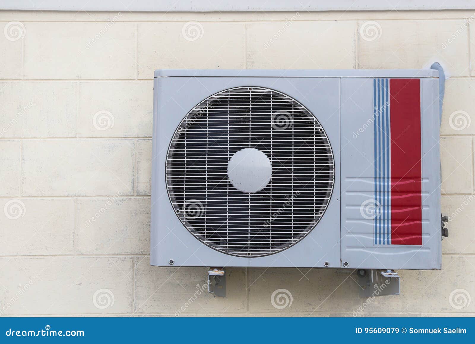 Air Compressor on Wall Pedestal with Siding Factory Wall Background ...