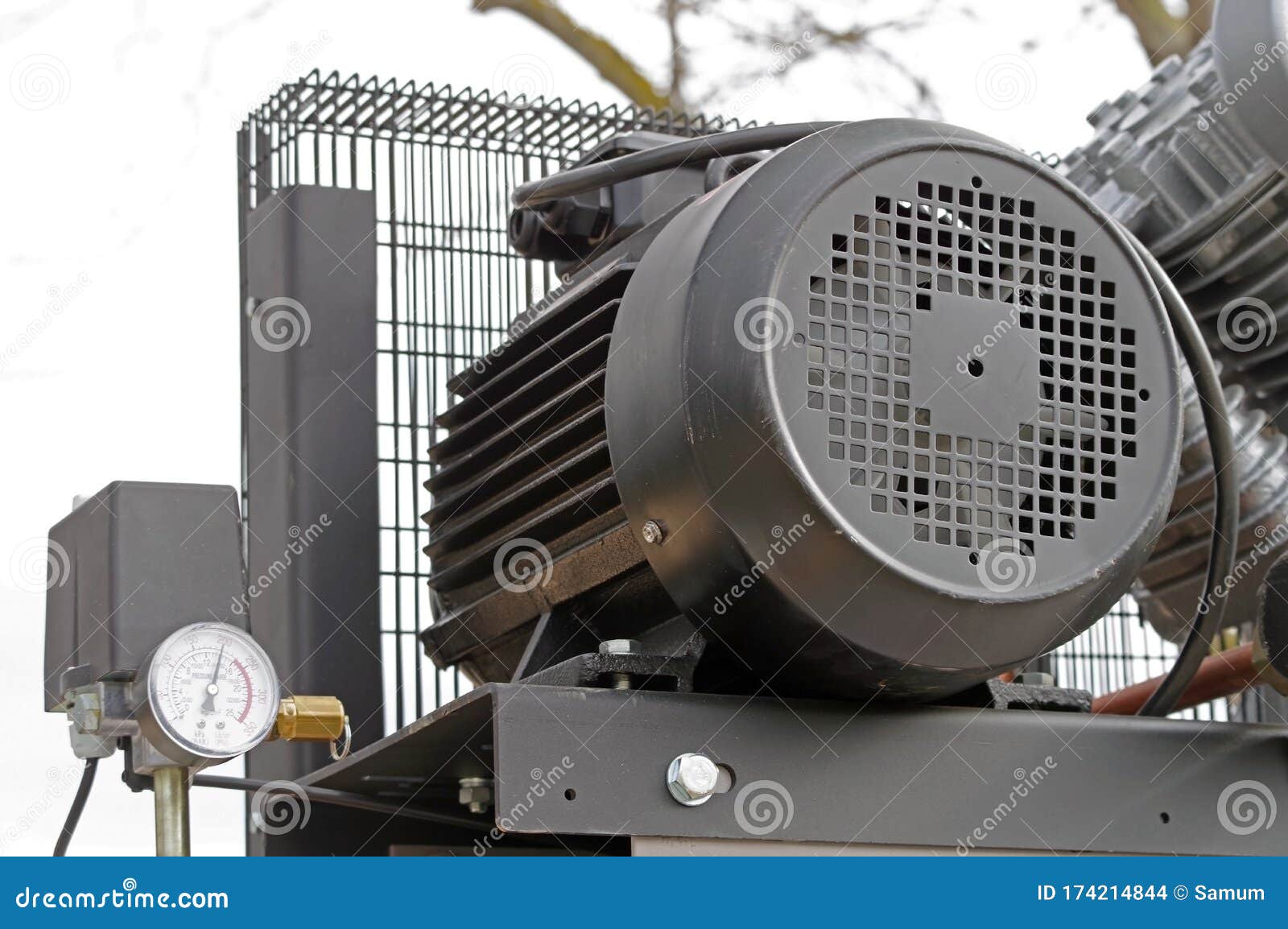 Air Compressor on White Background Stock Photo - Image of device ...