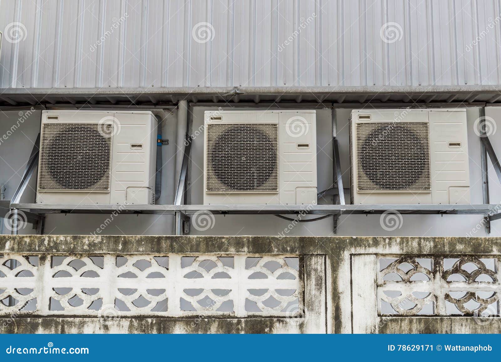 Air Compressors Hung on the Wall Stock Image - Image of condition ...
