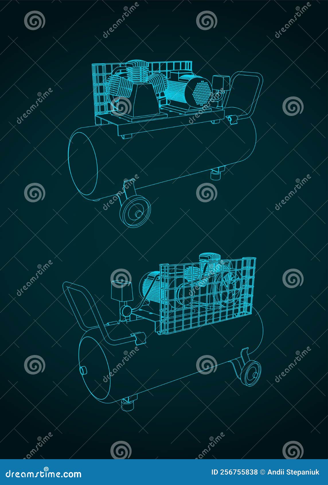 Air Compressors Illustration Stock Vector - Illustration of factory ...