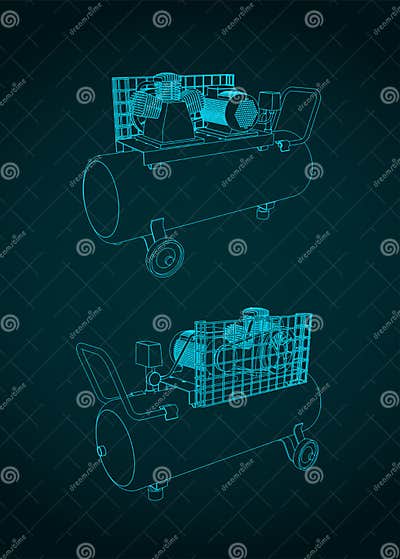 Air Compressors Illustration Stock Vector - Illustration of factory ...