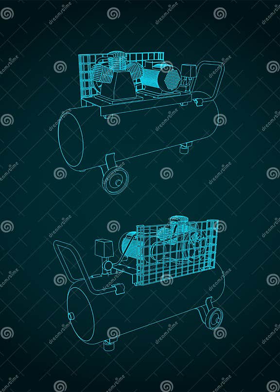 Air Compressors Illustration Stock Vector - Illustration of factory ...