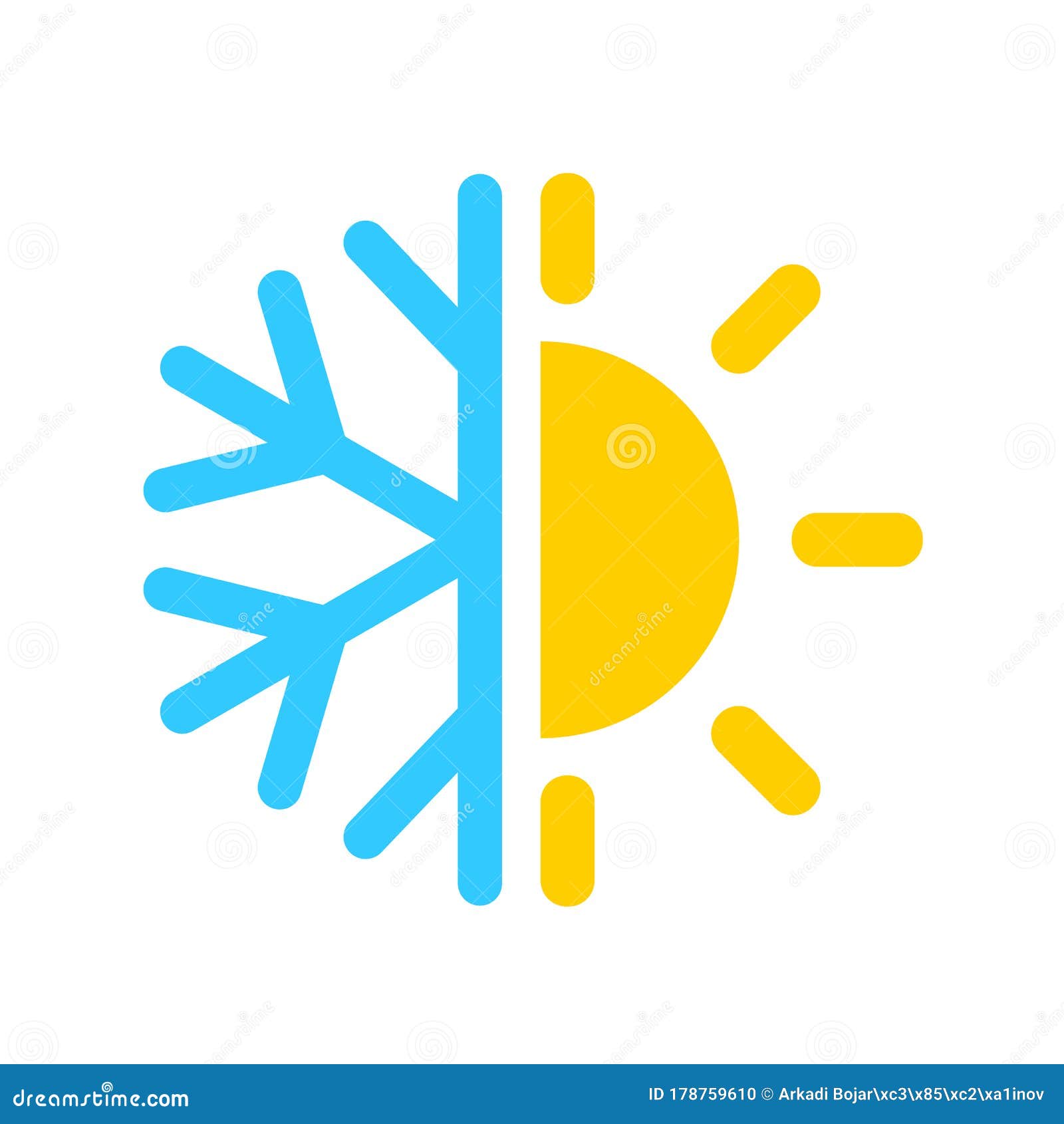 Air Con Icon, Cold and Hot Temperature Stock Vector - Illustration of ...