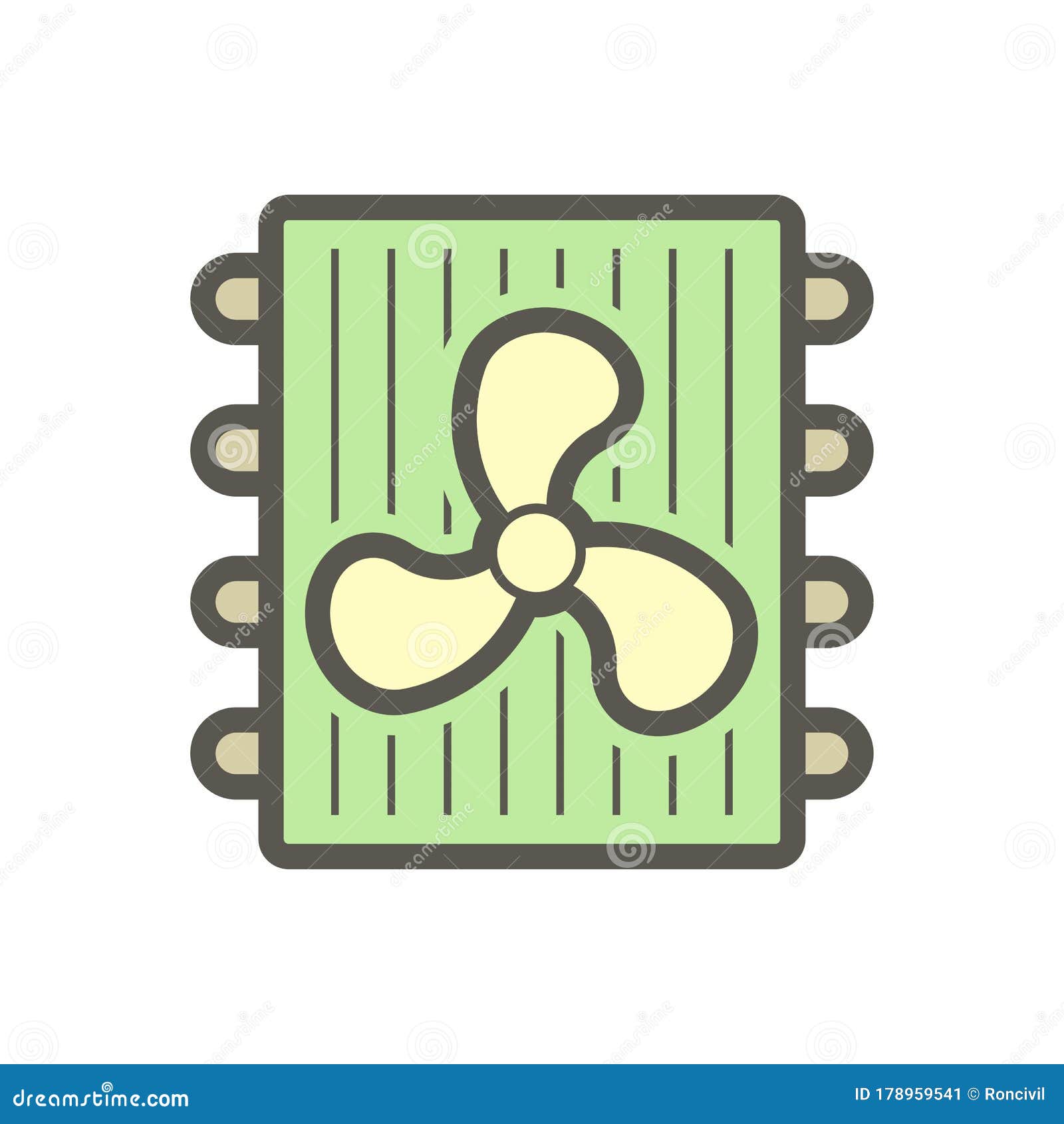 Air Condensor in Air Conditioner System Vector Icon Stock Vector ...