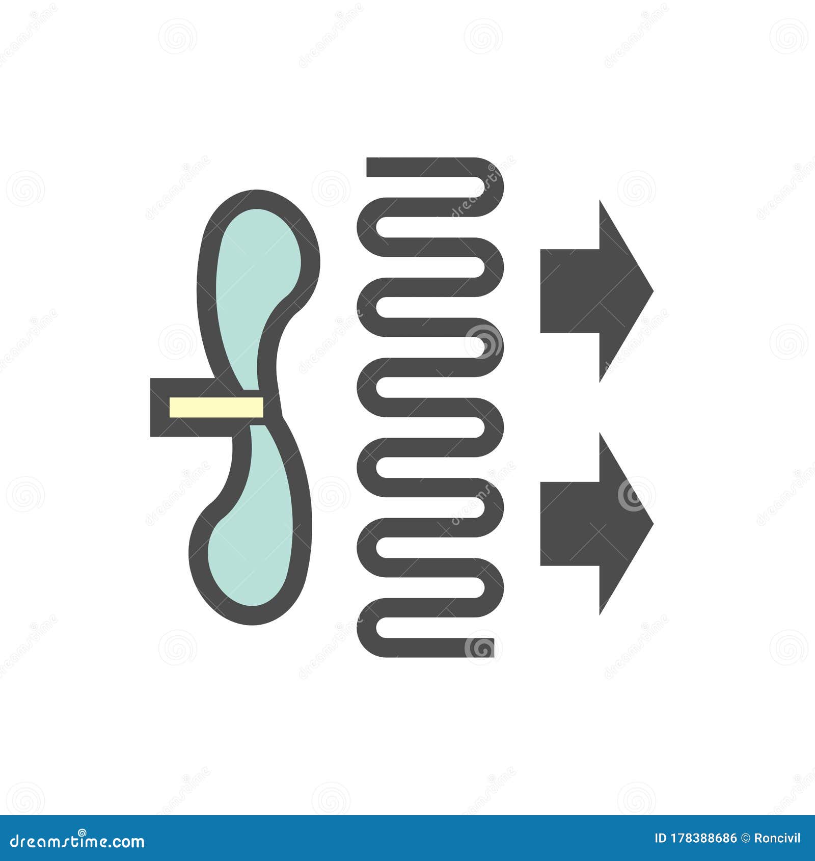 Air Condensor in Air Conditioner System Vector Icon Stock Vector ...
