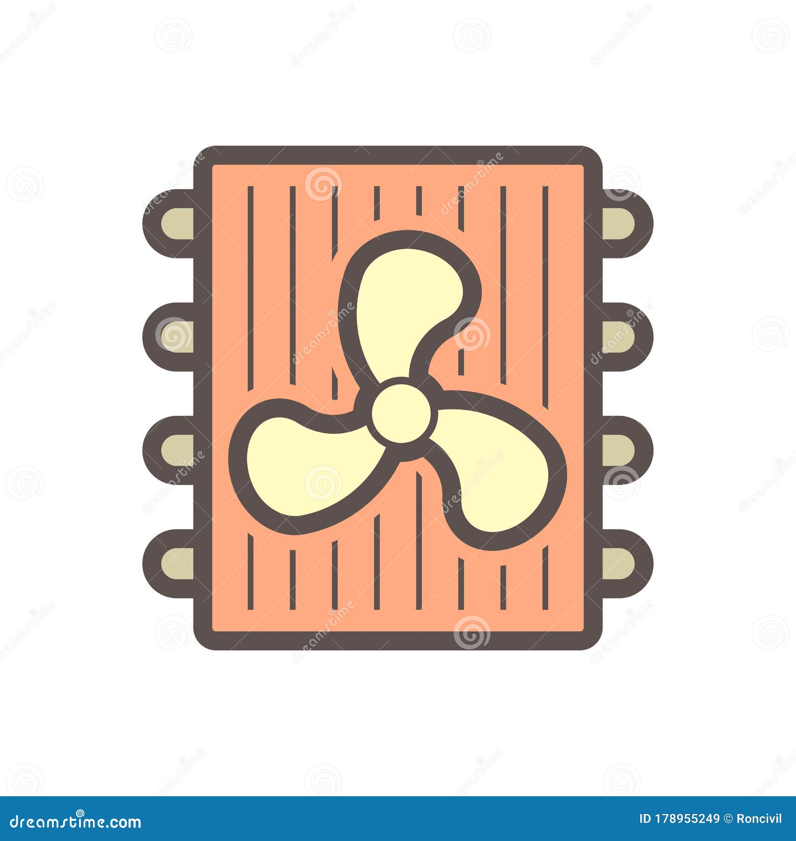Air Condensor in Air Conditioner System Vector Icon Stock Vector ...