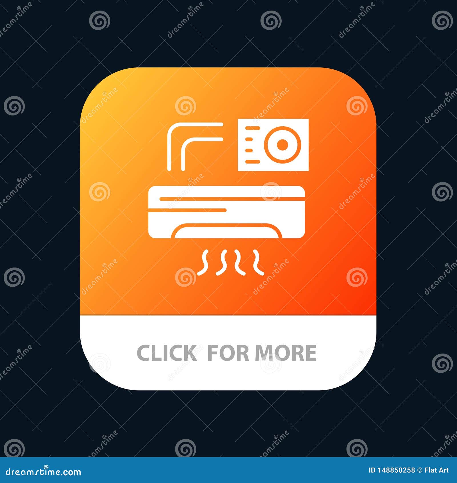 Air, Air-condition, Ac, Room Mobile App Icon Design Stock Vector ...